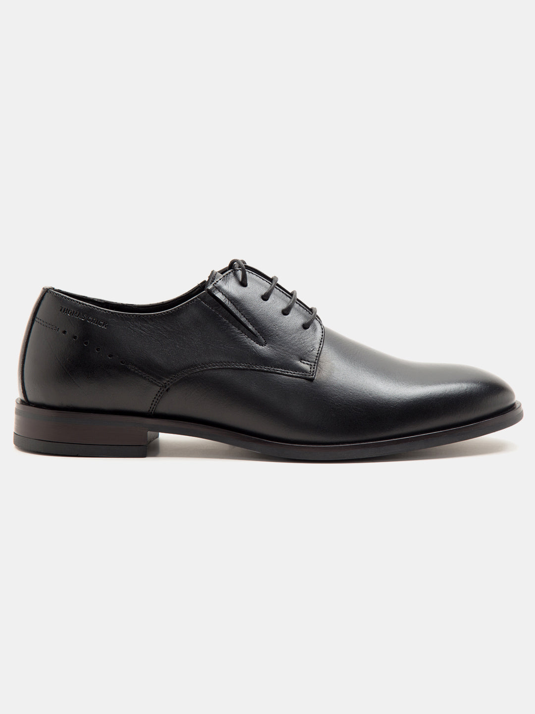 Black Saville Derby Leather Shoes for Men | Thomas Crick